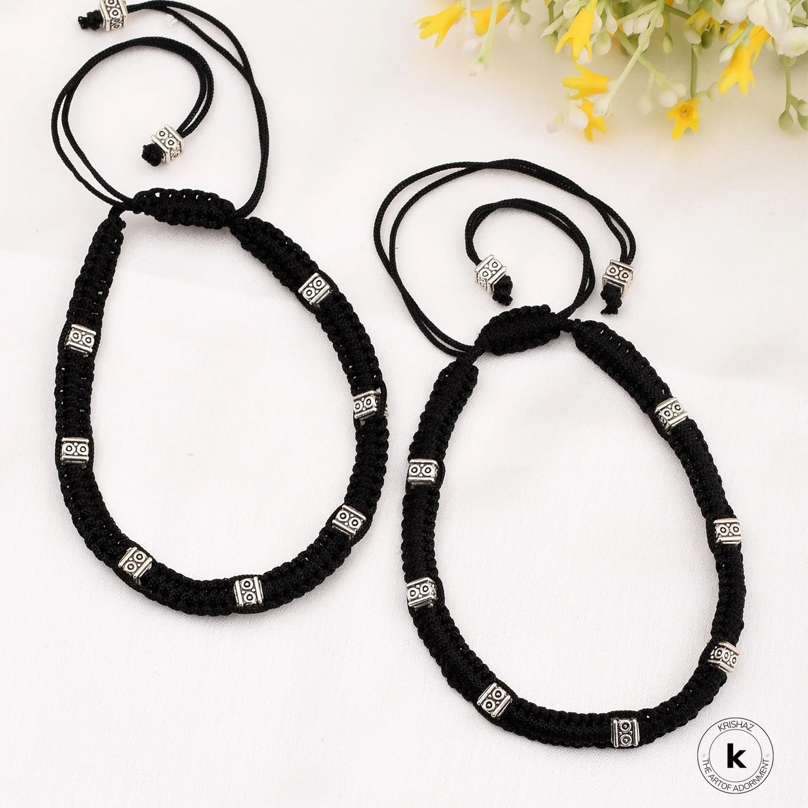 Swati Square Thread Anklets - wxo – Krishaz