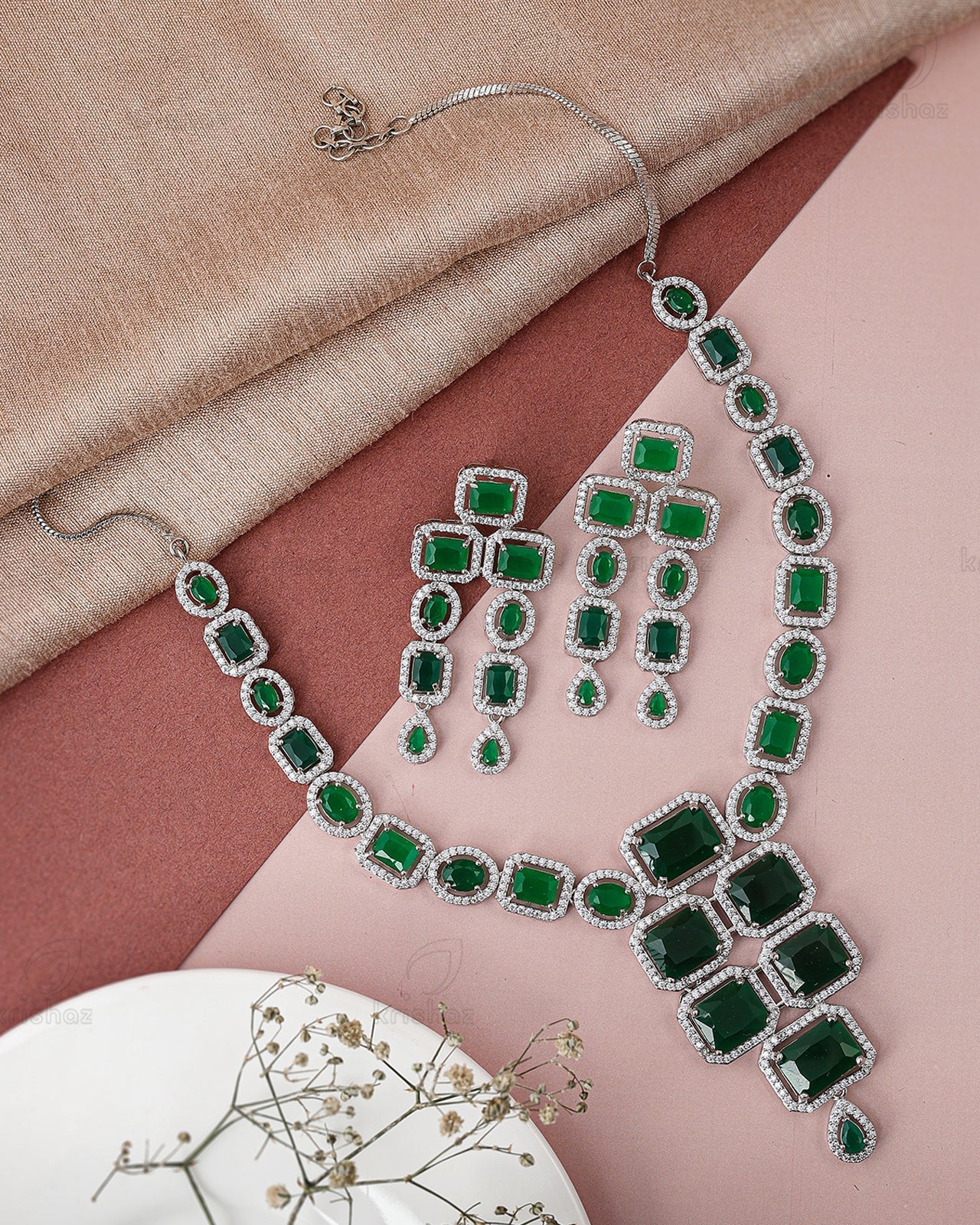 Monalisa Rhodium Plated CZ Necklace – Krishaz