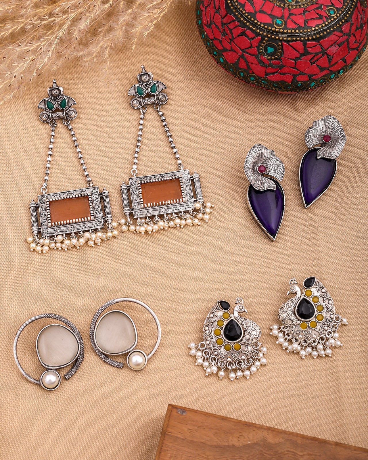 Siddh Combo Earring Set - wxo – Krishaz