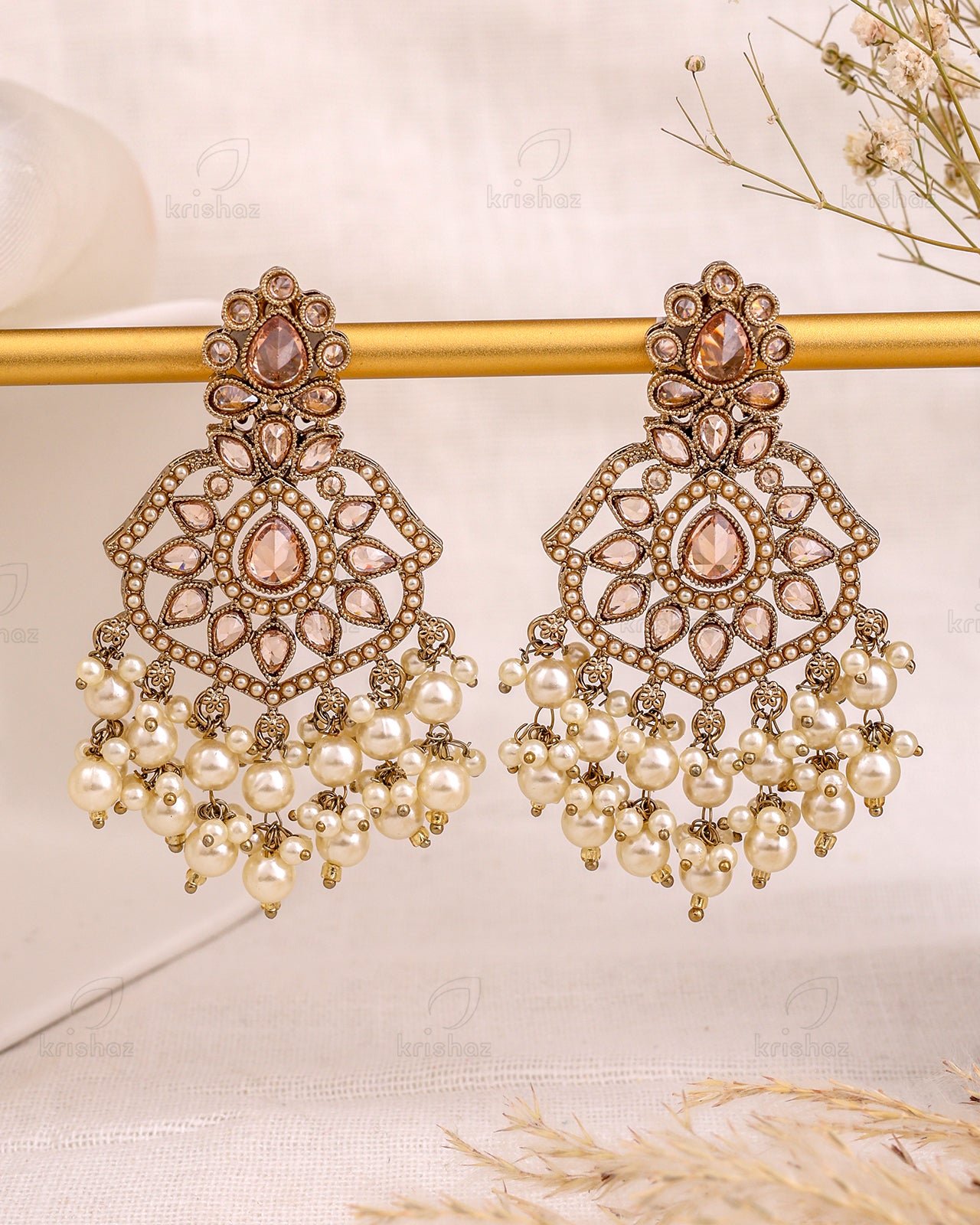 Aaziya Pakistani Kundan Danglers – Krishaz