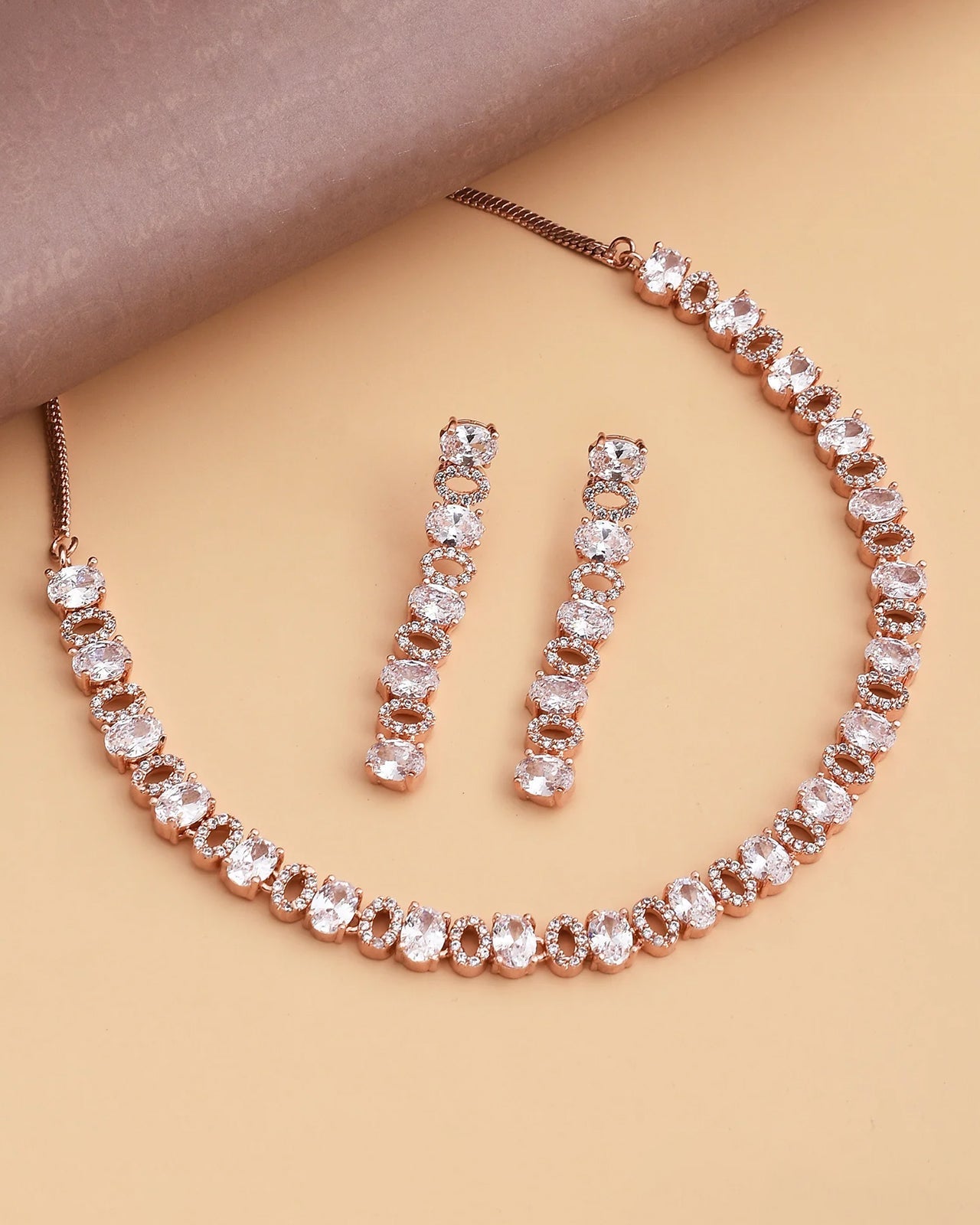 Lucia Rhodium Plated Cz Necklace – Krishaz