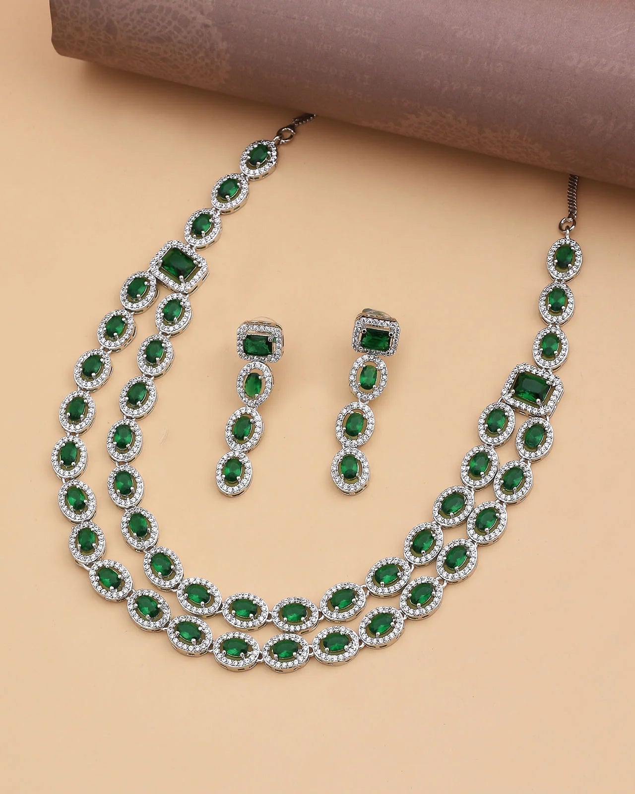 Valarie Rhodium Plated Cz Necklace – Krishaz